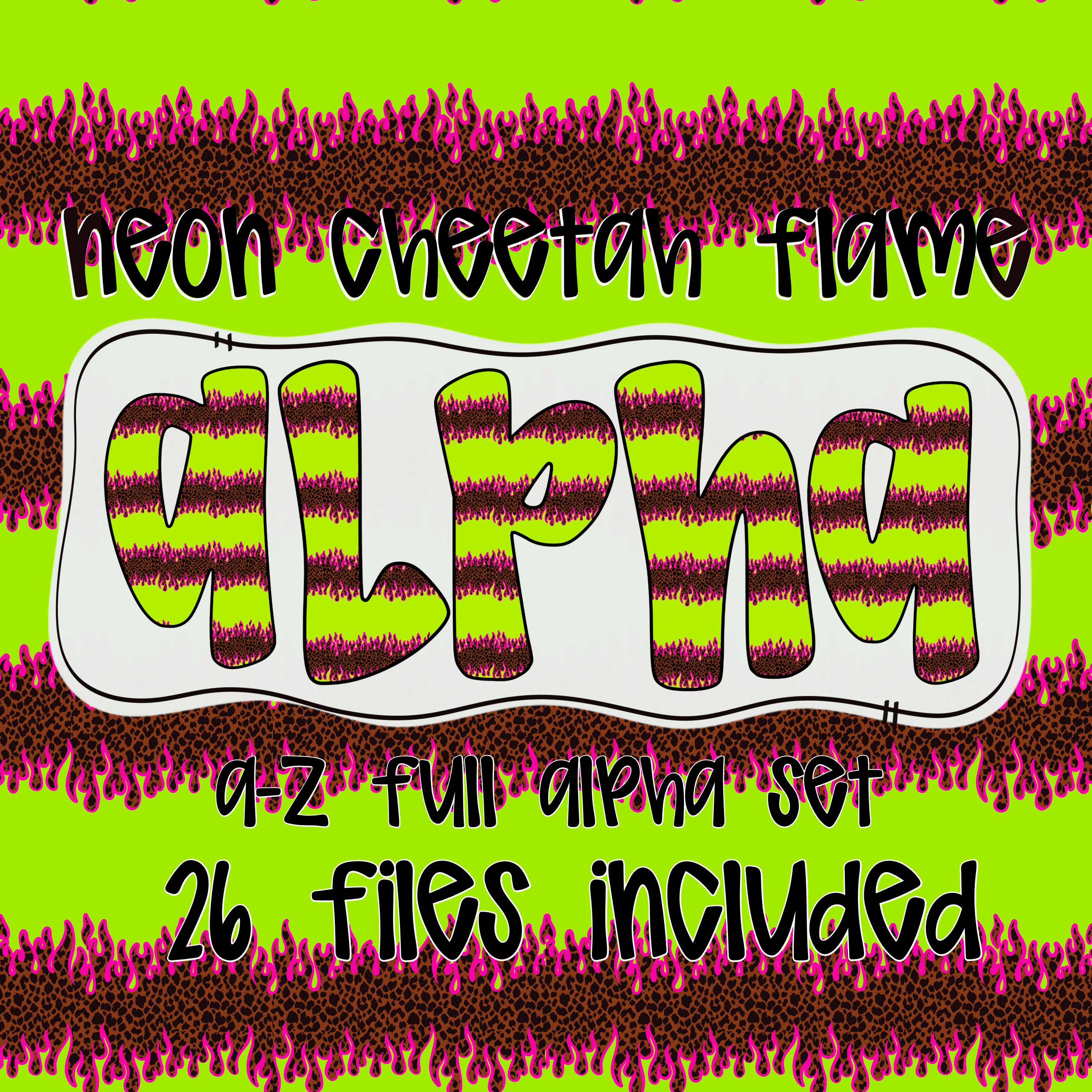 Neon Cheetah Flame Aplha – Darling Mama Digitals