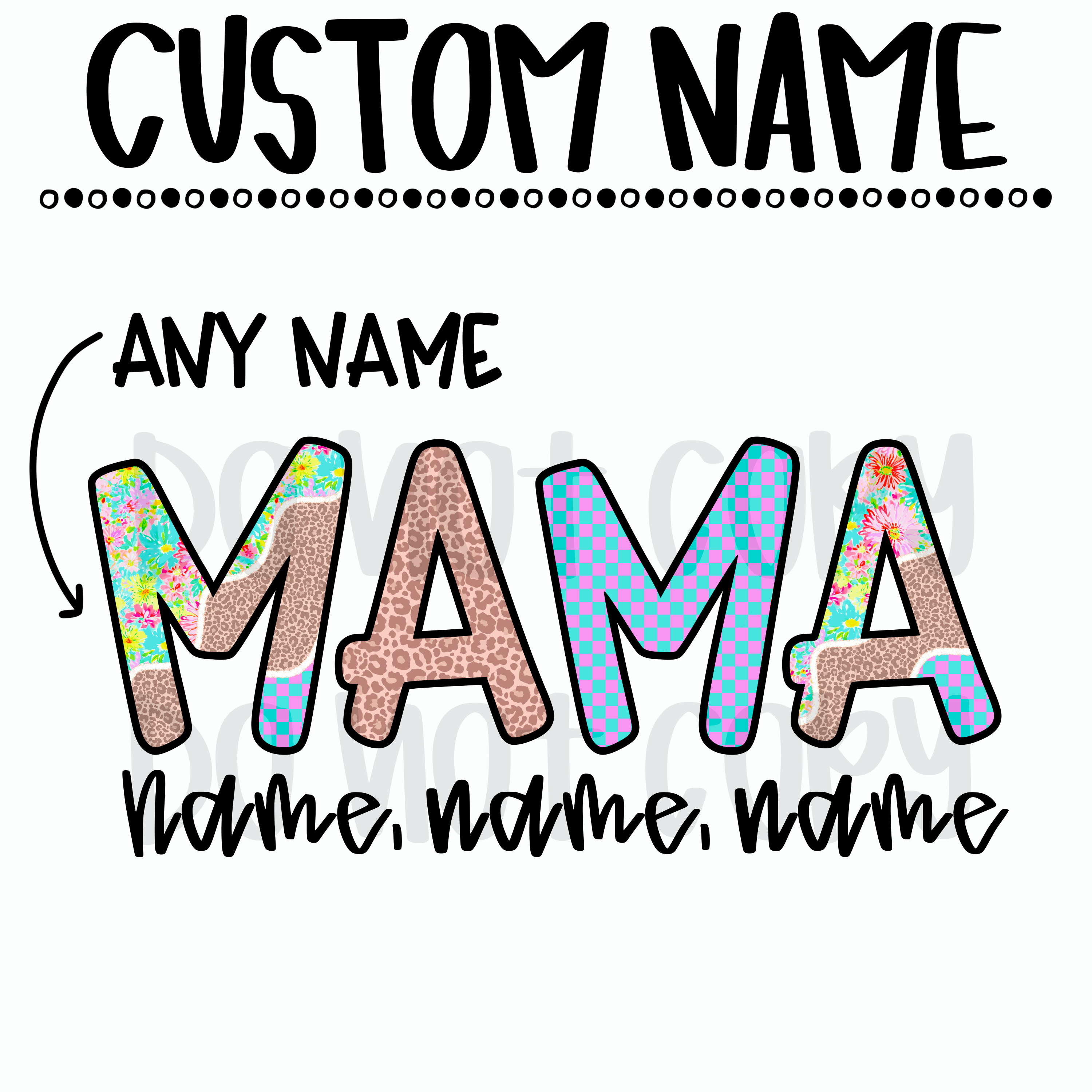 Preppy Floral Custom name – Darling Mama Digitals