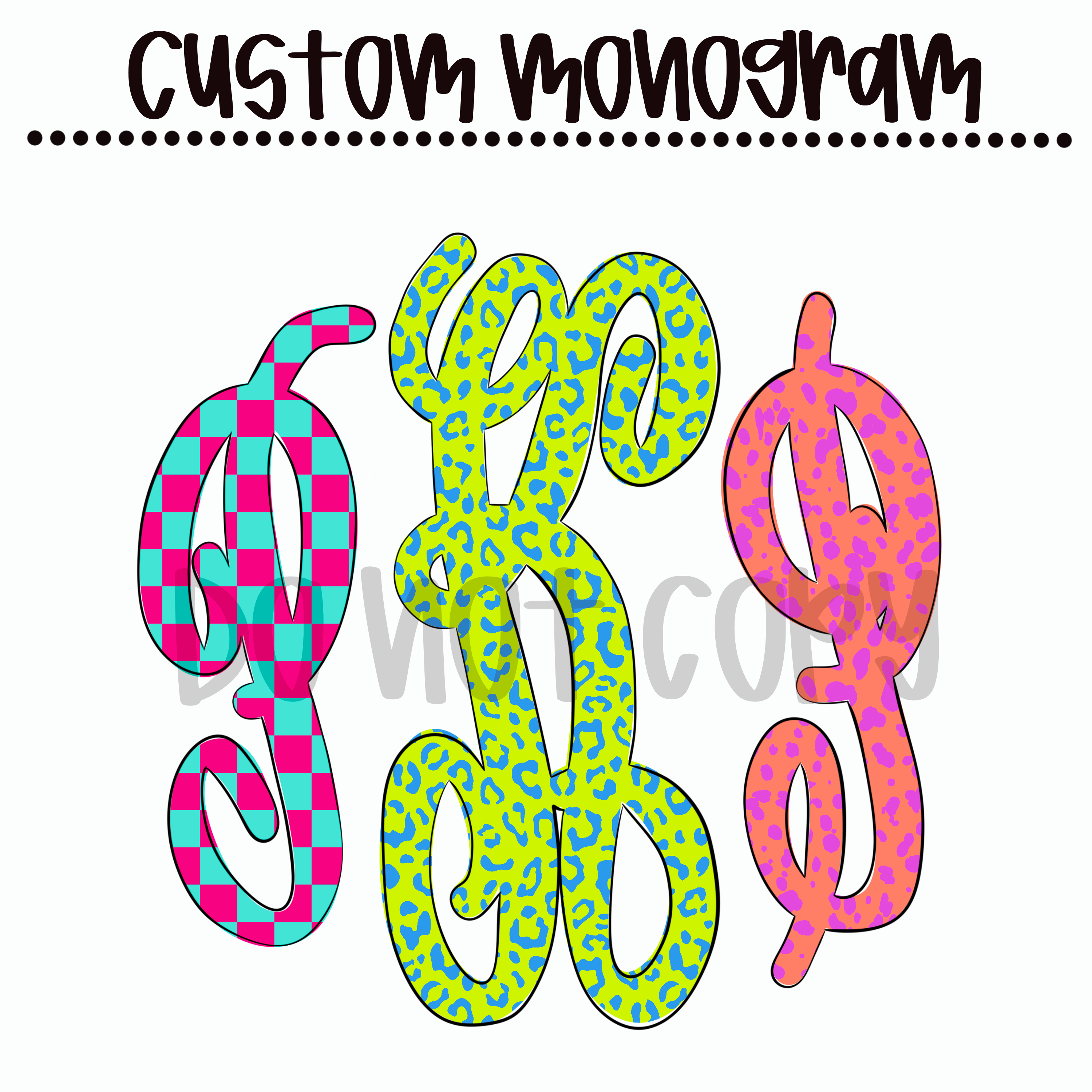 Preppy Script Custom Monogram – Darling Mama Digitals