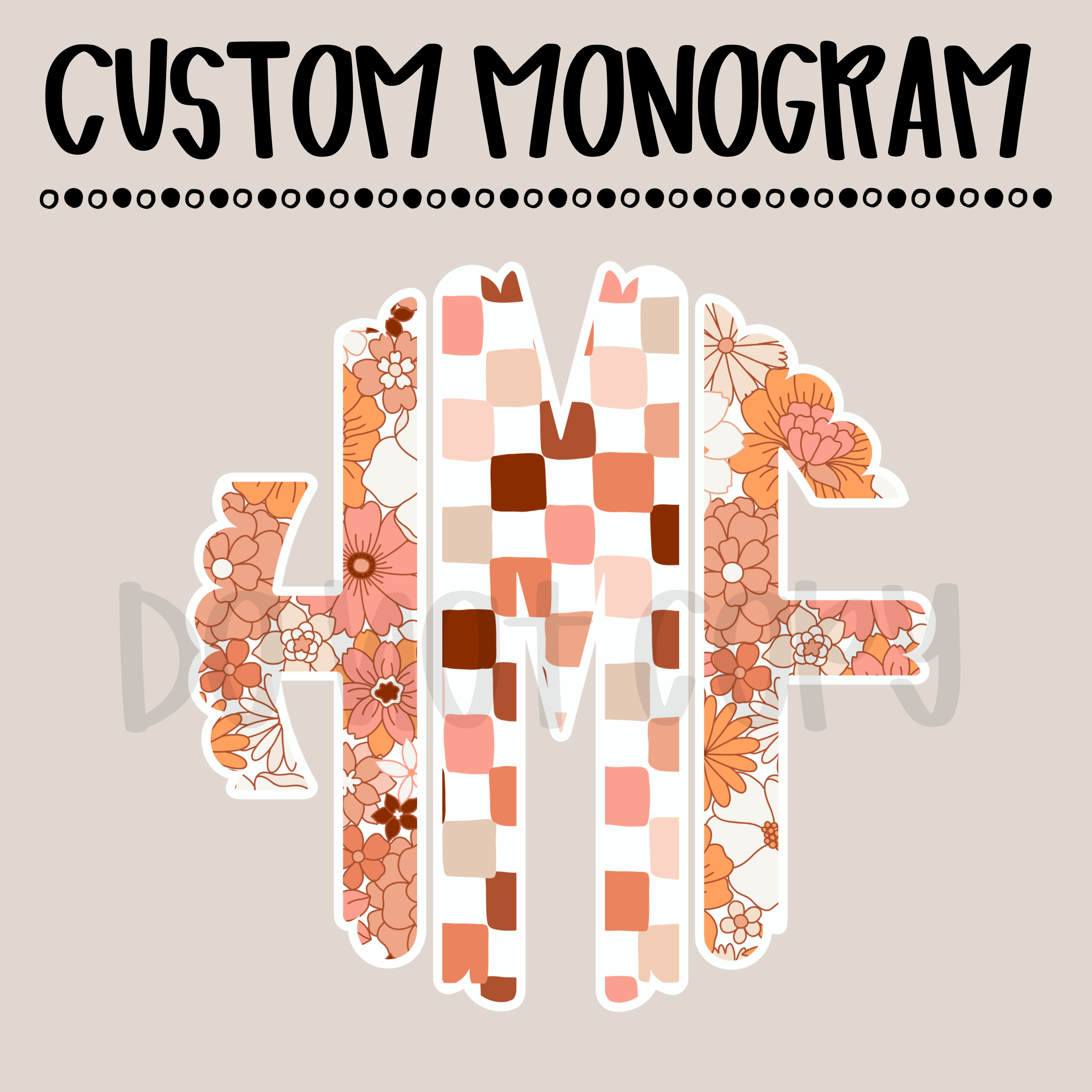 Custom Boho Floral Monogram – Darling Mama Digitals