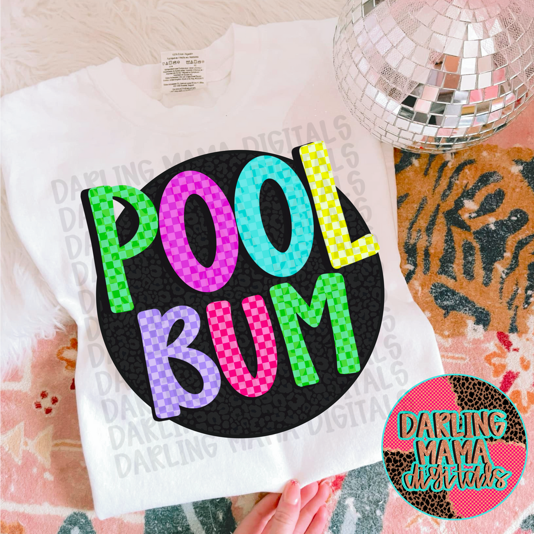Neon Checkered Pool Bum – Darling Mama Digitals