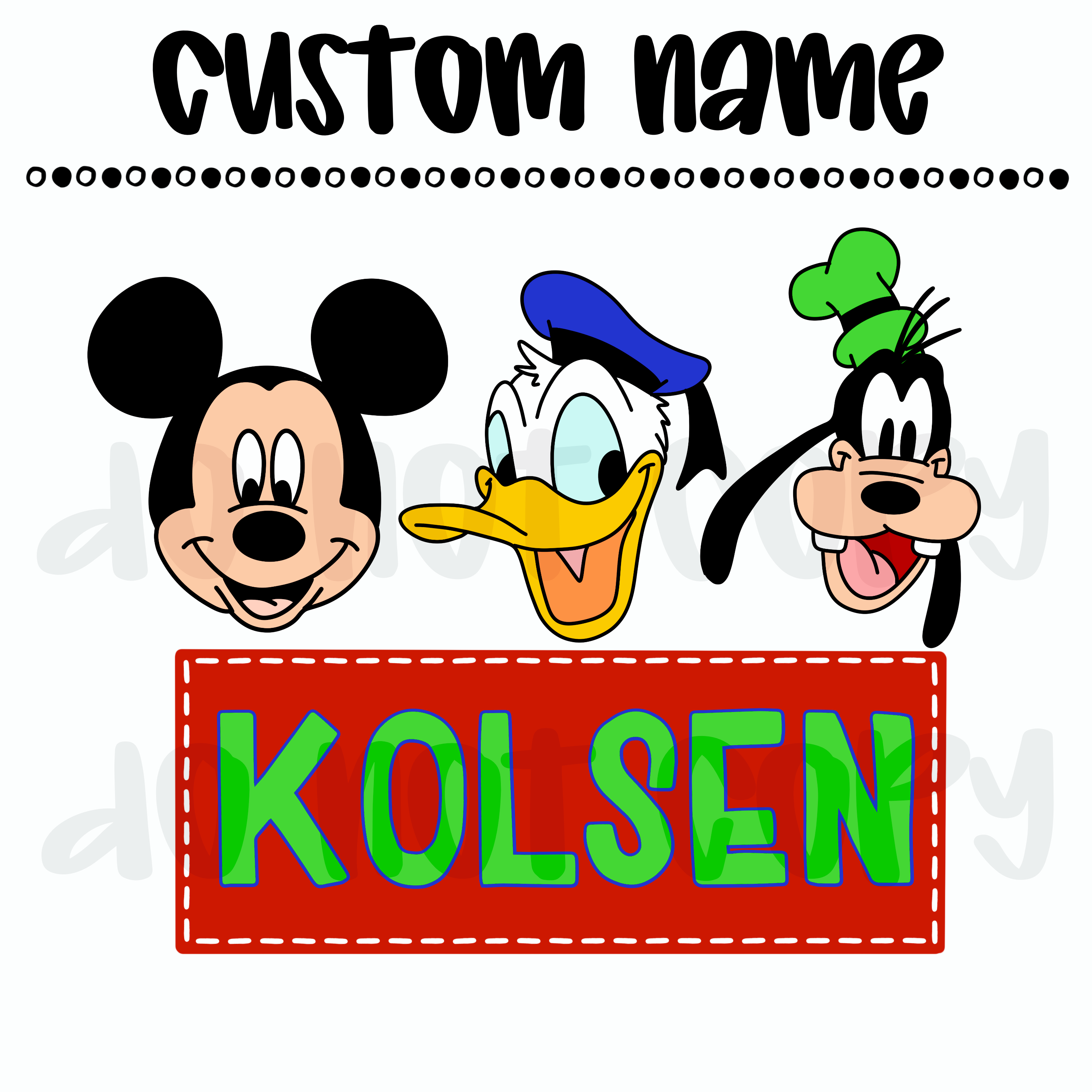 mickey and friends custom name – Darling Mama Digitals