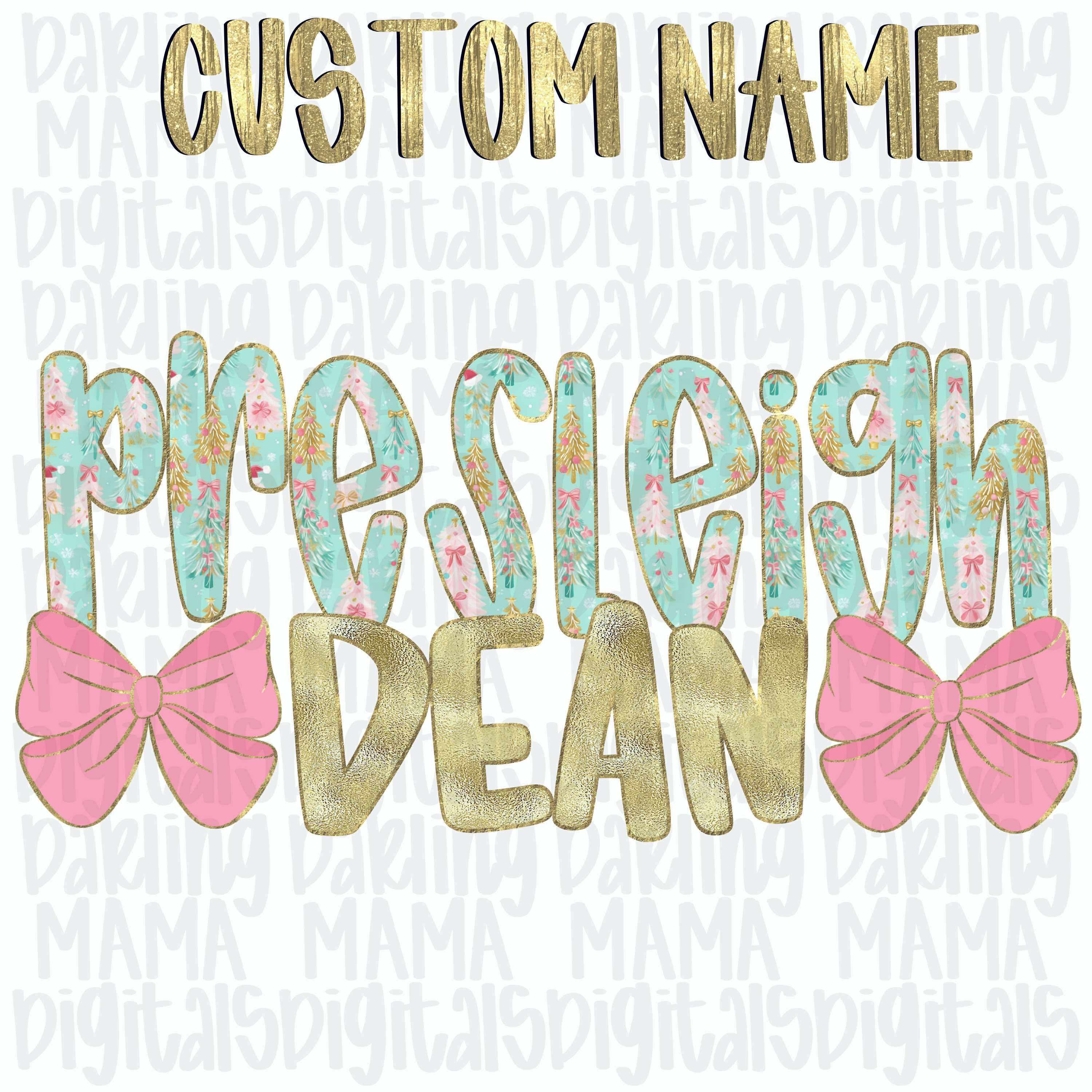 Christmas tree custom name – Darling Mama Digitals