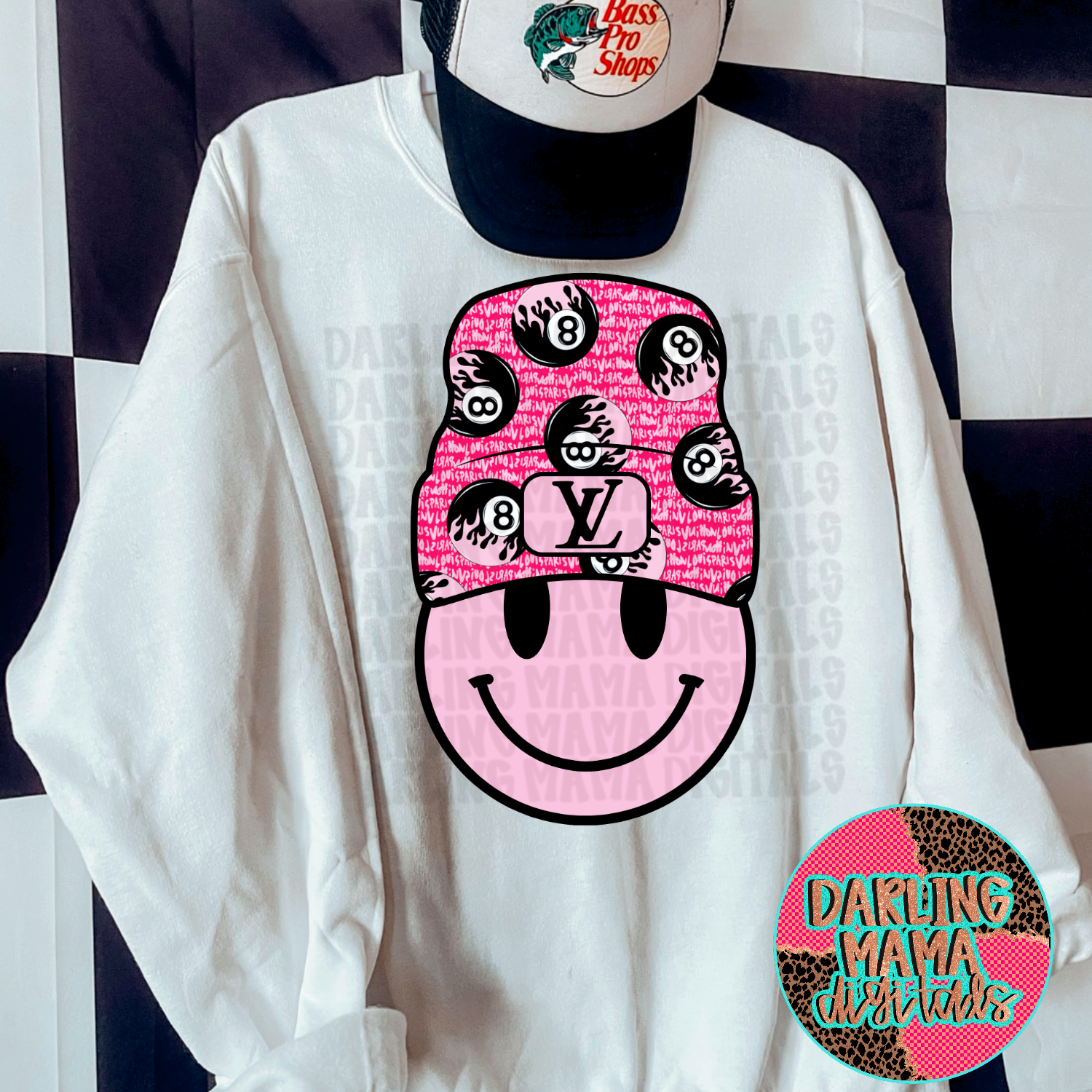L*v 8ball smiley – Darling Mama Digitals