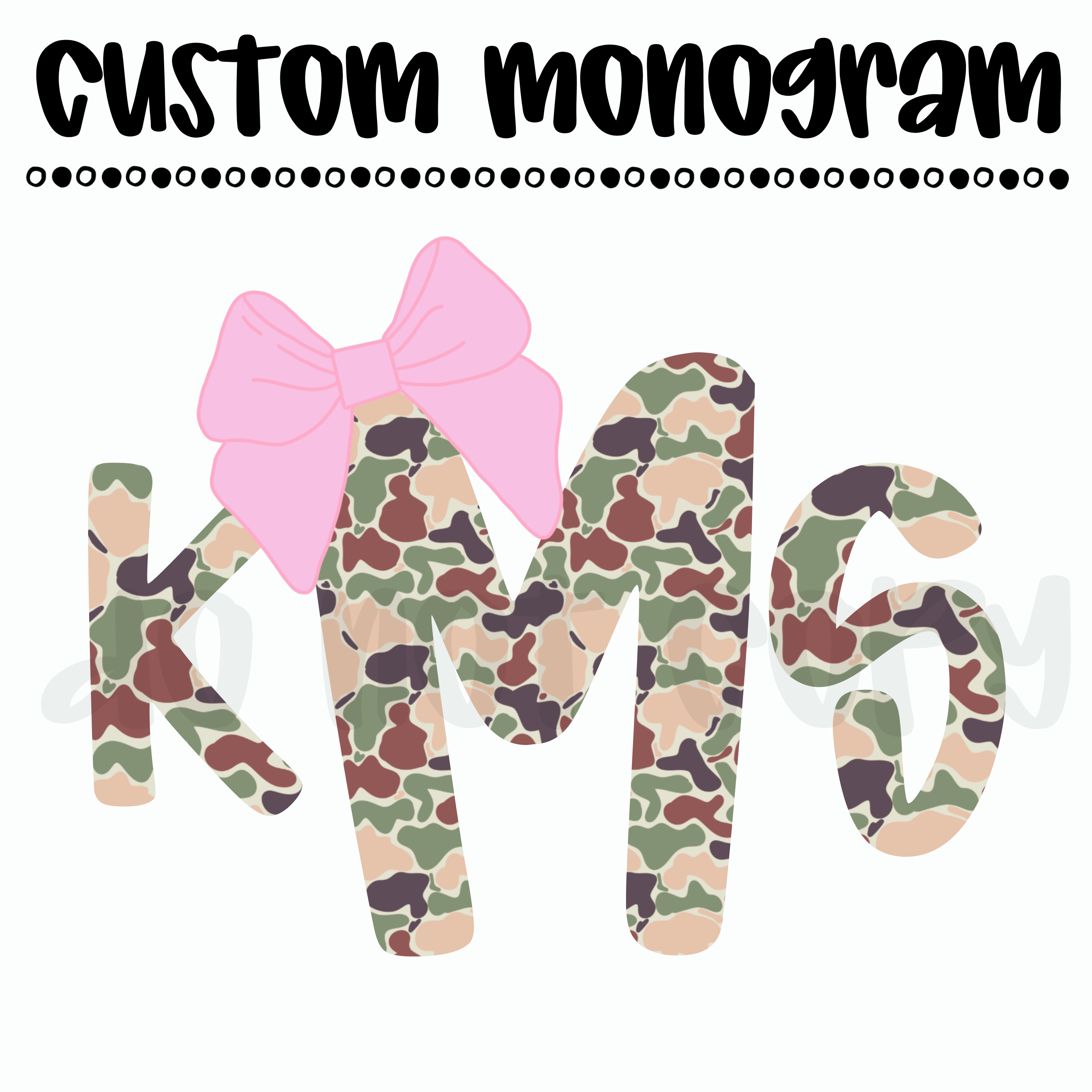 Custom Retro Camo Bow Monogram – Darling Mama Digitals
