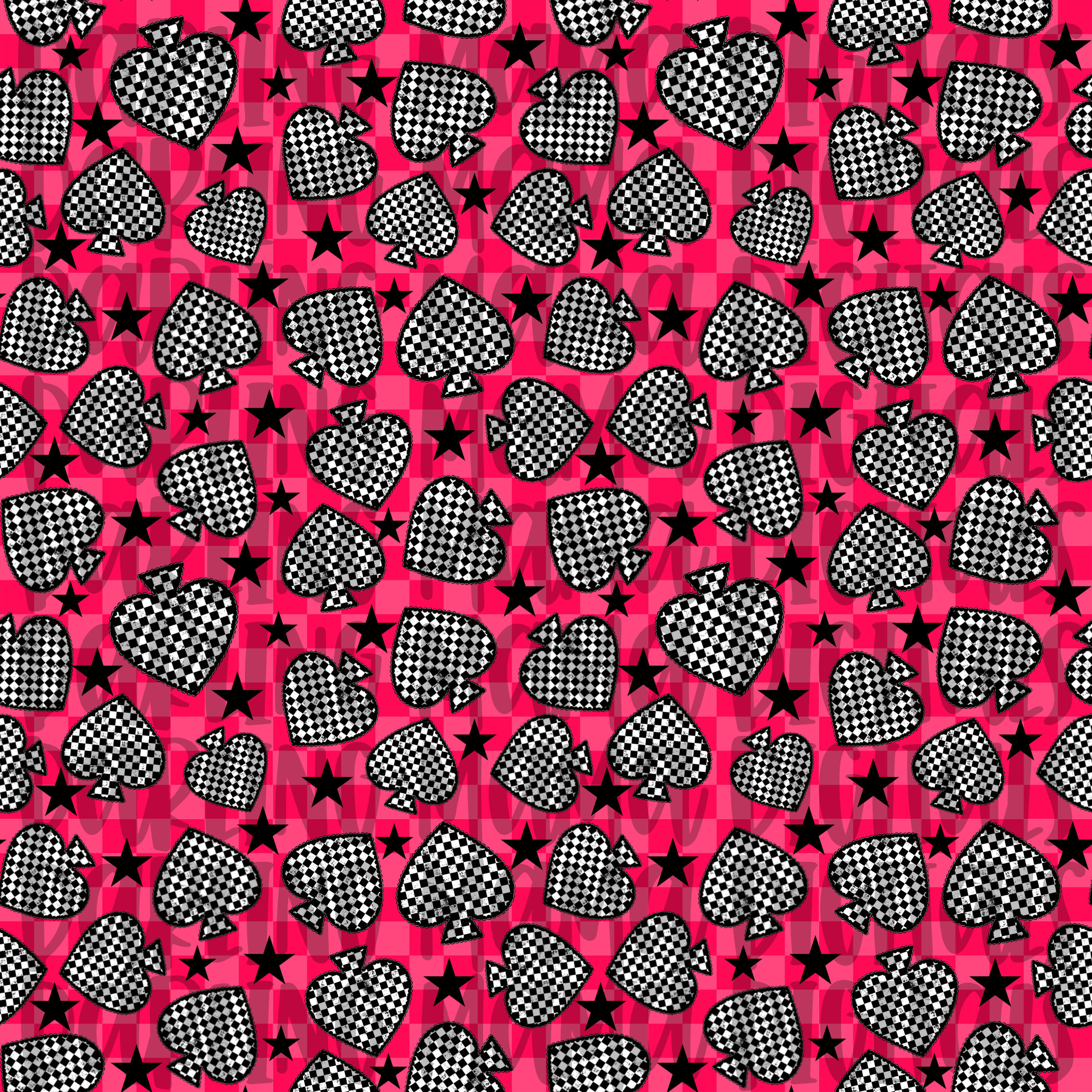 Pink Checkered Spade & Star Seamless File – Darling Mama Digitals
